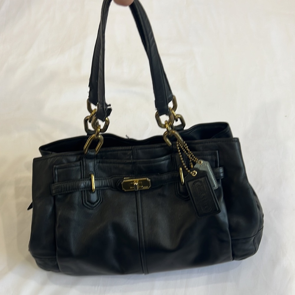 Coach Leather Chelsea Jayden Carryall Satchel Black B… - Gem